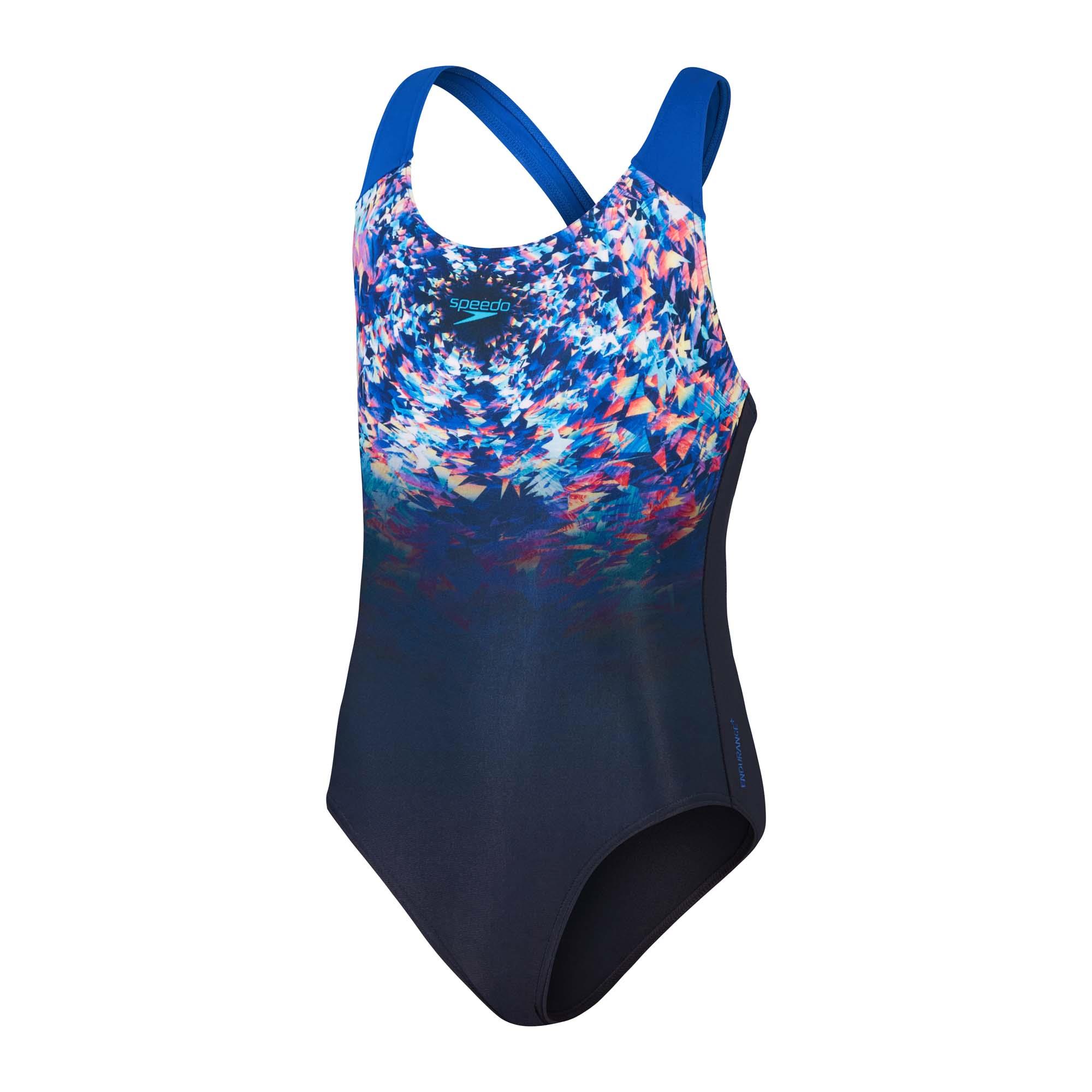 Speedo Digital Placement Splashback Girls Swimsuit - Run Charlie