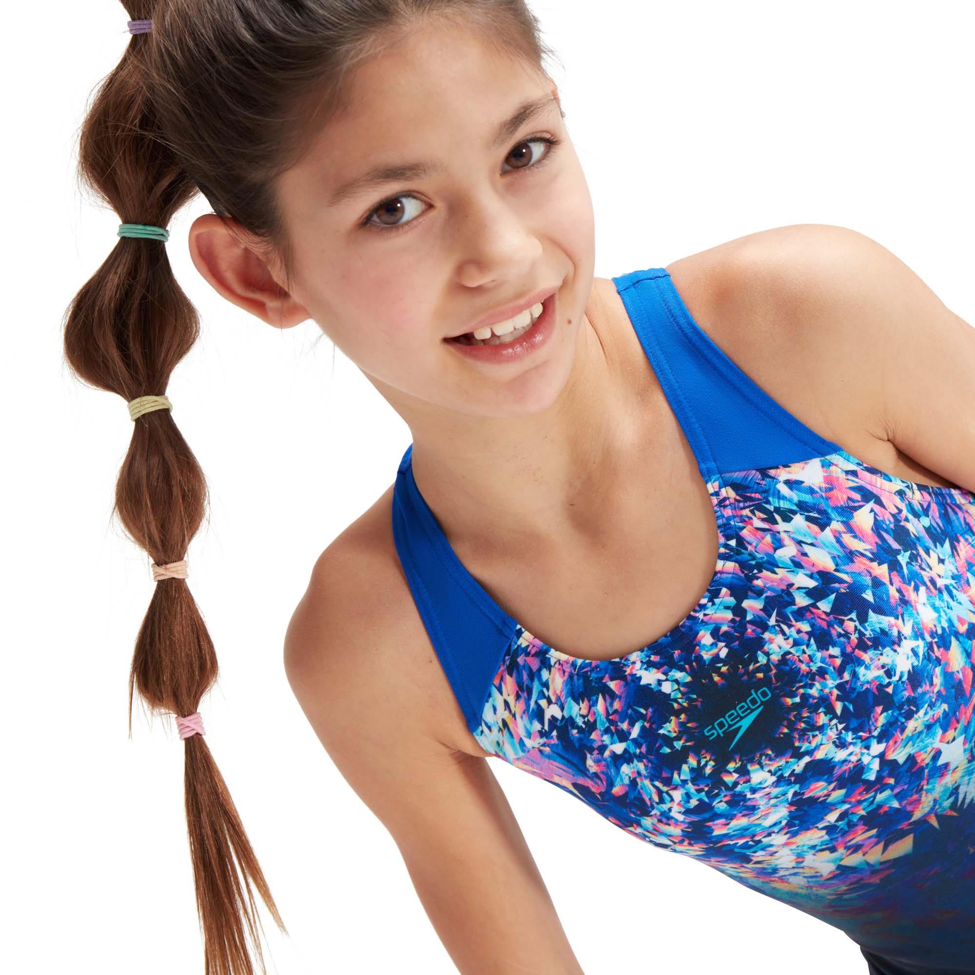 Speedo Digital Placement Splashback Girls Swimsuit - Run Charlie