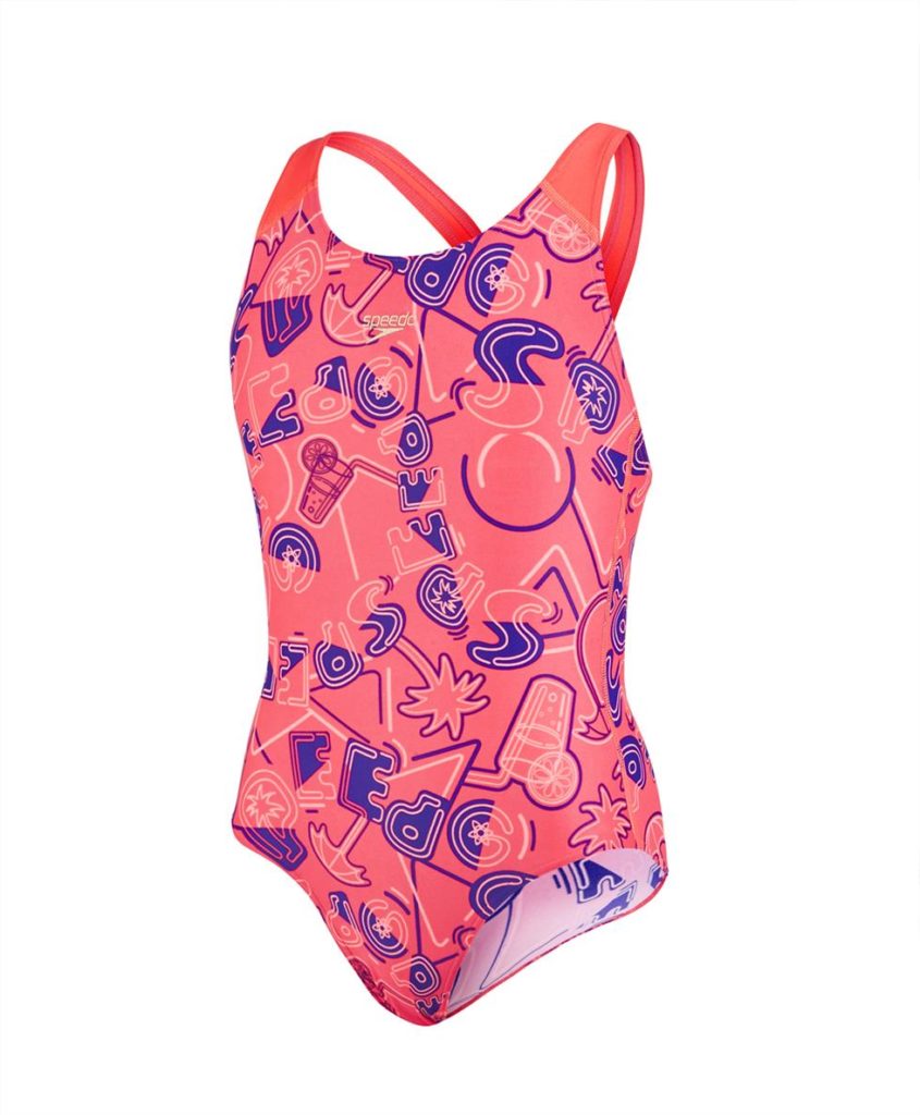 Speedo Beenybay Allover Splashback Girls Swimsuit - Run Charlie