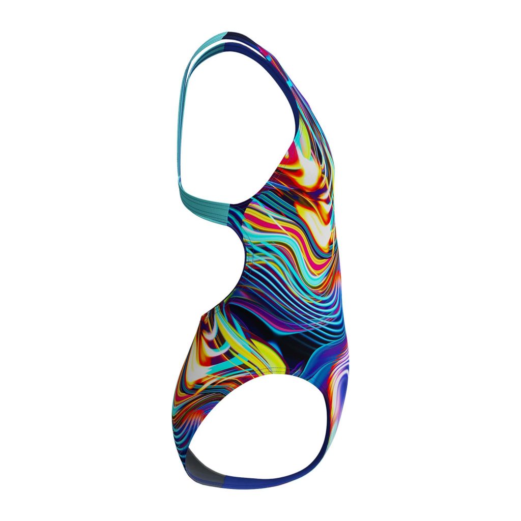 Speedo Girls Digital Allover Leaderback Swimsuit - Run Charlie